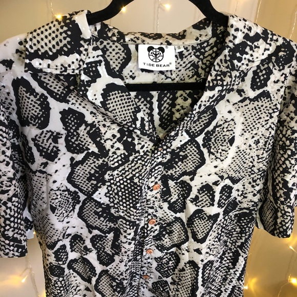 SHEIN | Shirts | Mens Snake Print Button Down Shirt | Poshmark